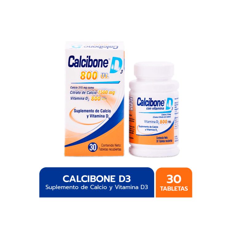 Calcibone D3 1500mg-800UI Tabletas Recubiertas - Frasco 30 Un - Boticas ...