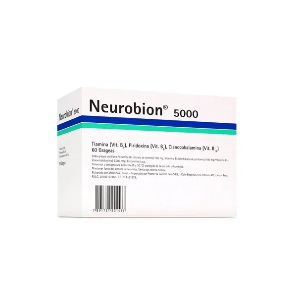 Neurobion 5000 Grageas – Boticas Hogar y Salud