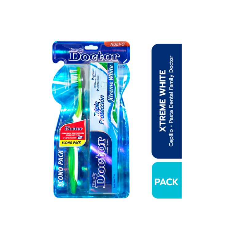 Pack Family Doctor Xtreme White cepillo + pasta dental x 75ml - Boticas ...